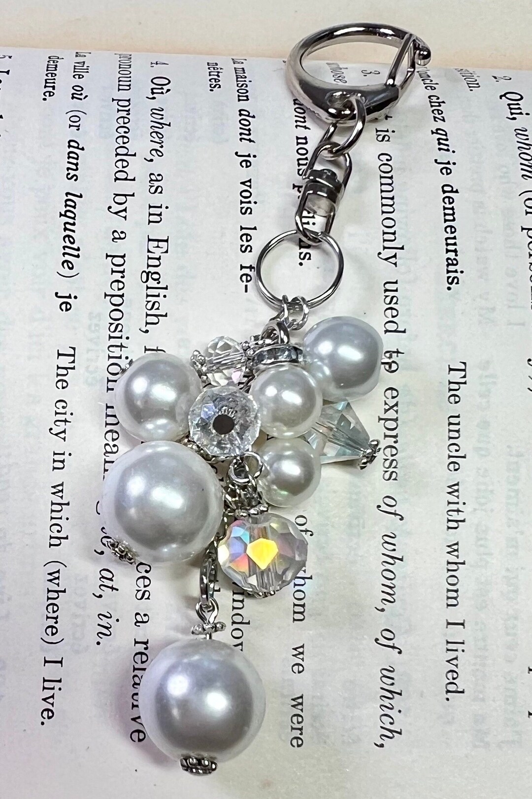Pearl Purse Charm Bag Charm Purse Dangle Beaded Purse Charm Purse Bling ...