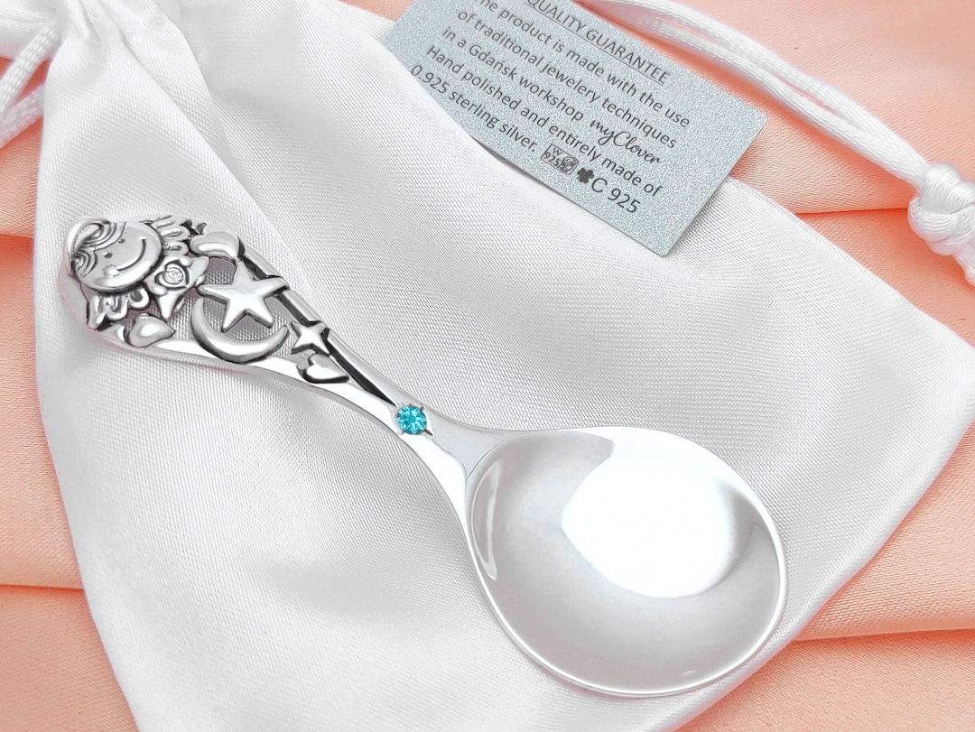 Engraved Silver Baby Spoon • Custom Christening Gift • Personalized ...