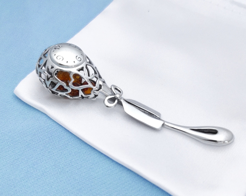 Sterling Silver Baby MINI Rattle Engraved Gift, Christening Keepsake ...