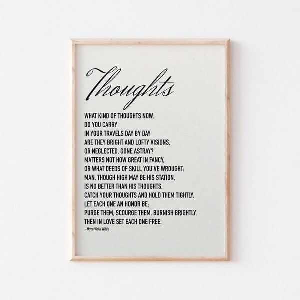 Thinking Poem Poster - Etsy