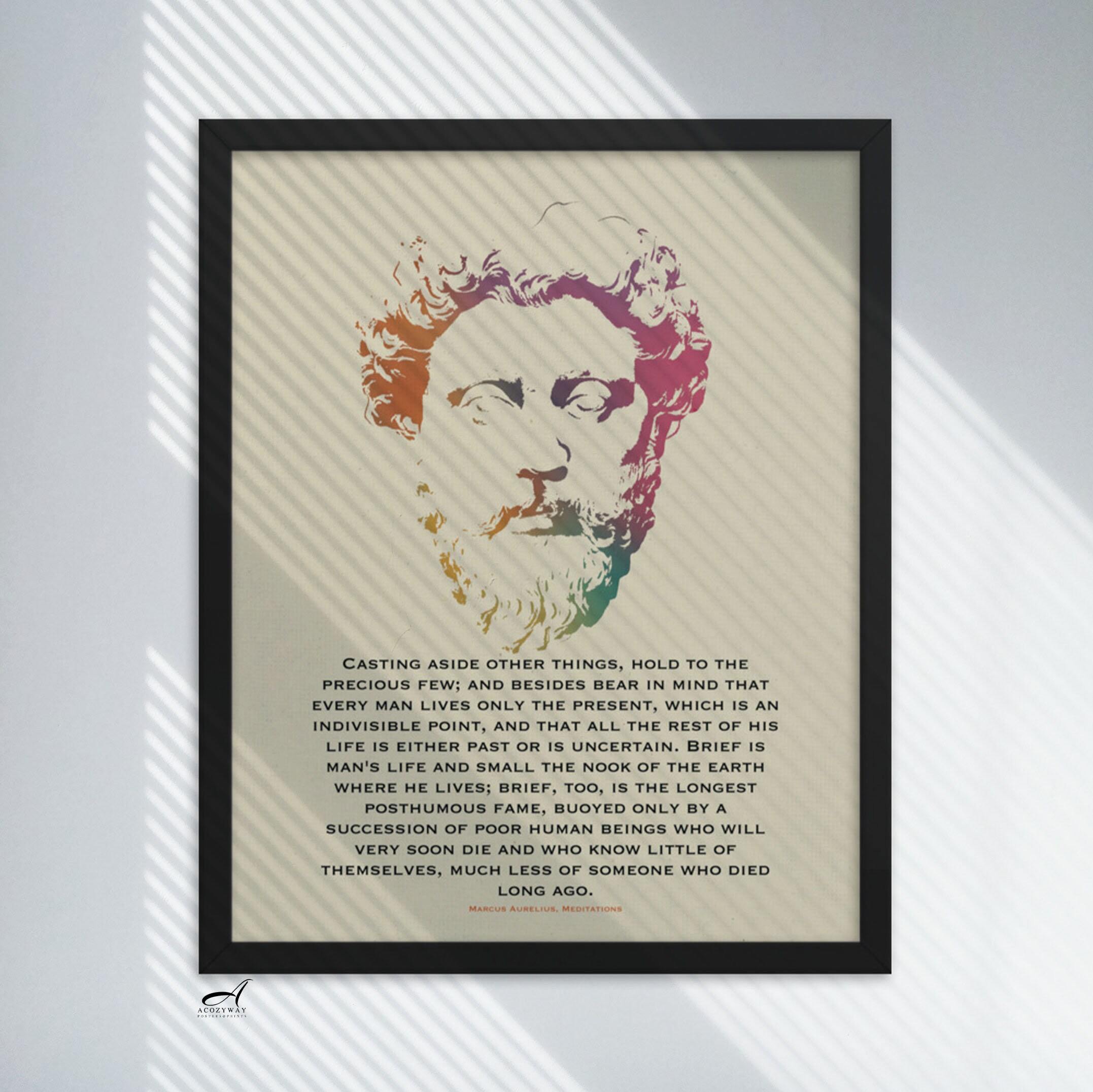 Marcus Aurelius Print, Stoic Poster, Stoicism Print, Poster/framed ...