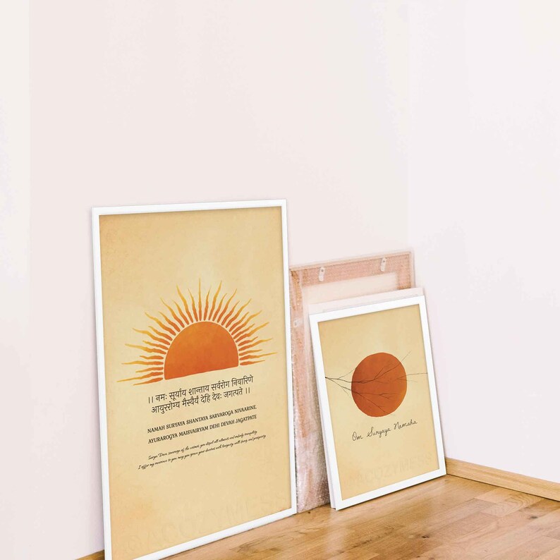 Sun Mantra Print, Om Suryaya Namah Wall Art, Mantra Poster - Etsy