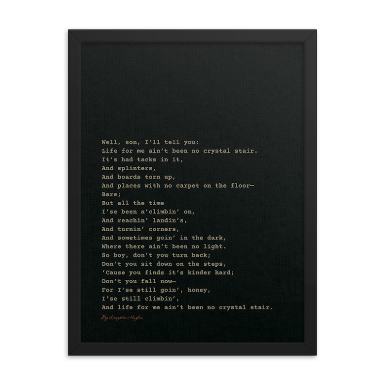 Mother to Son Poem Print, Inspirational Gift for Son - Etsy