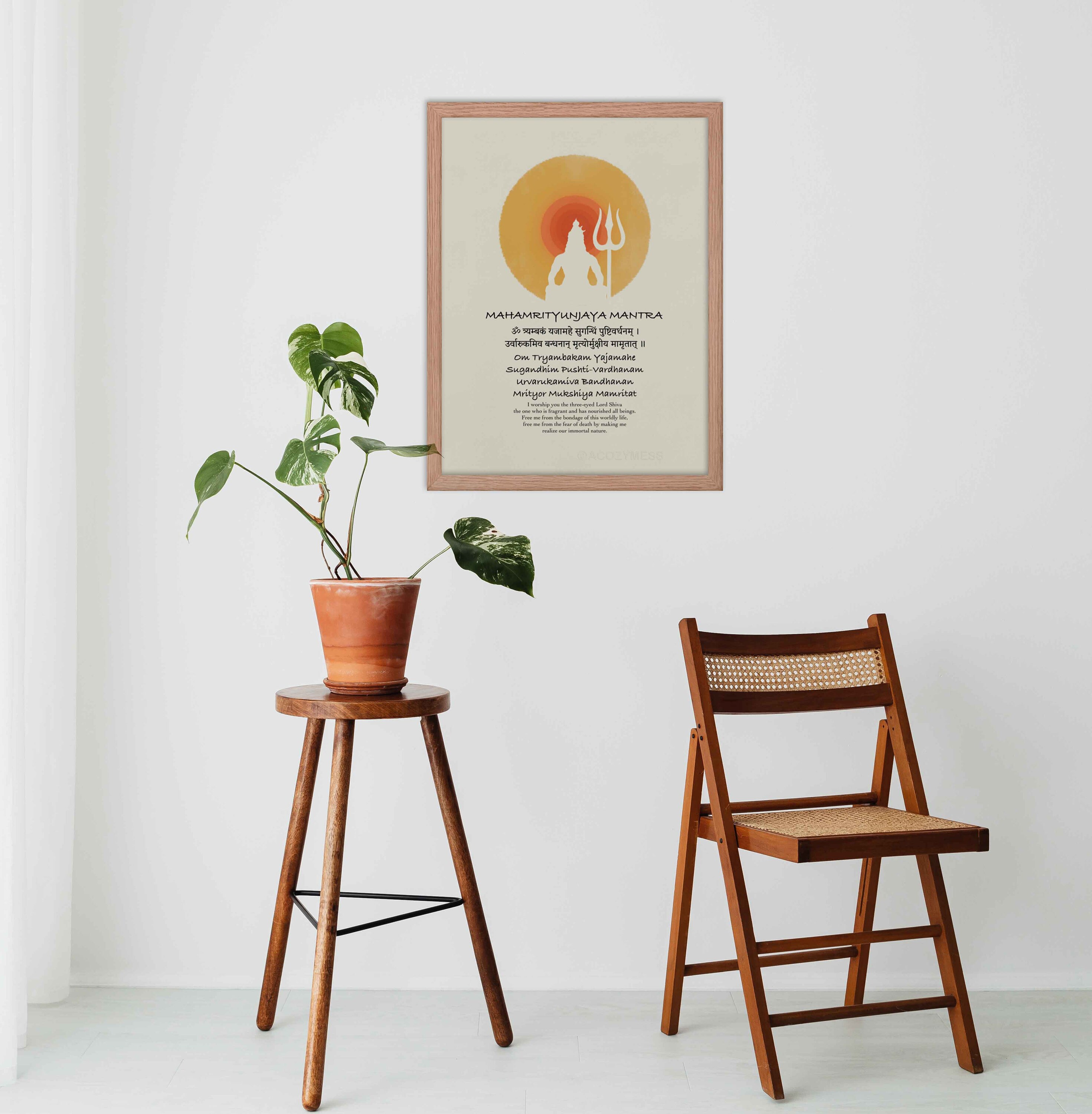 Mahamrityunjaya Mantra Print, Shiva Wall Art Print, Meditation Mantra ...