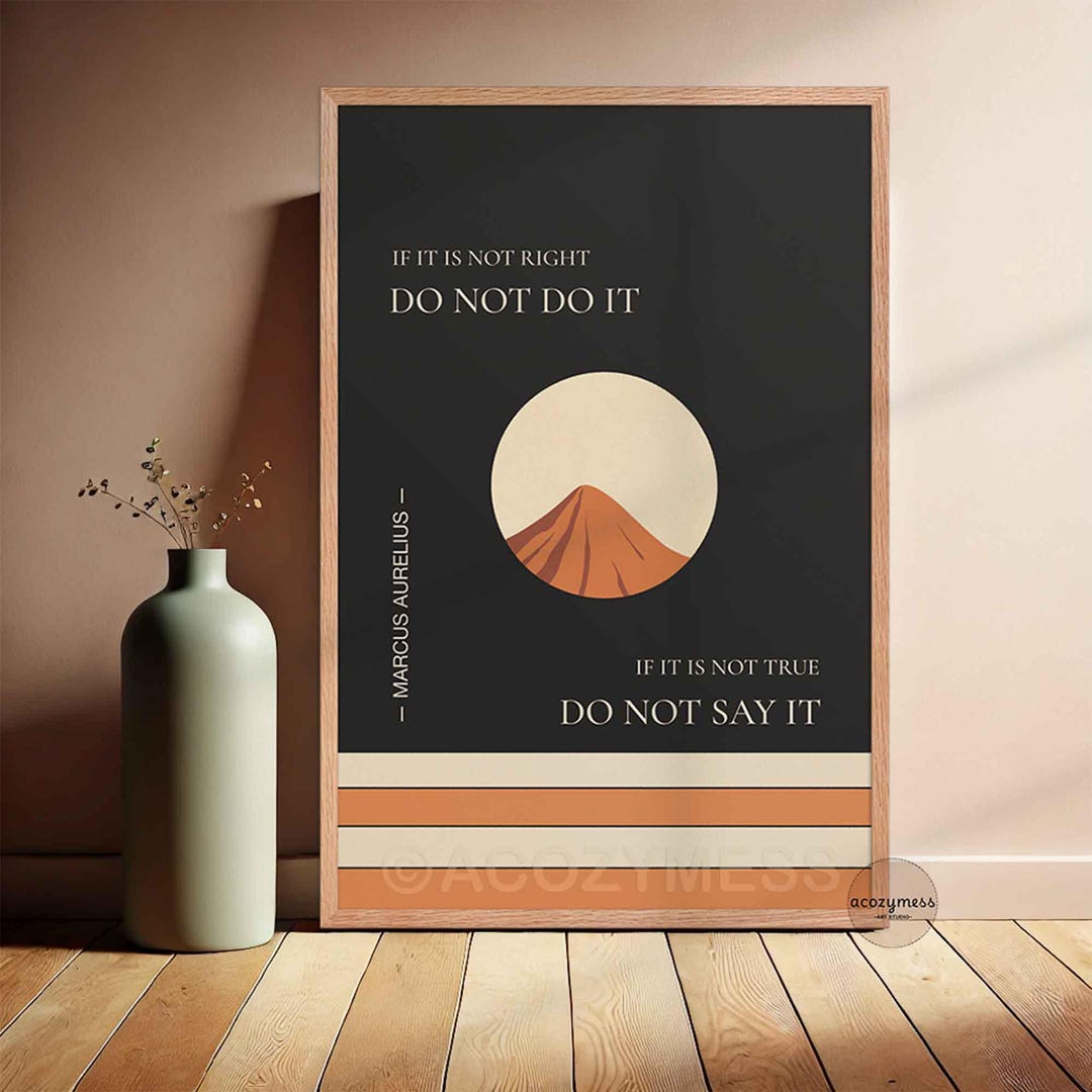 Marcus Aurelius Quote Wall Art Print | Stoic Philosophy Poster for ...