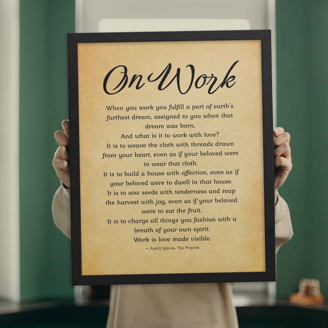 On Work by Kahlil Gibran Print, Motivational Posters, Homeoffice ...