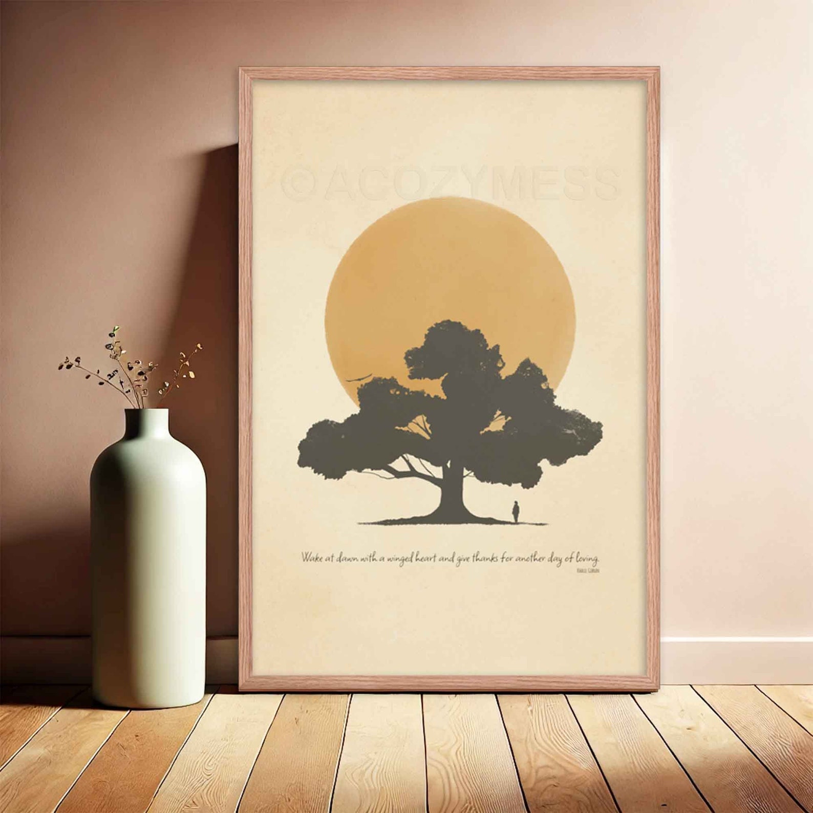 Wake at Dawn With a Winged Heart by Kahlil Gibran, Calming Wall Art - Etsy