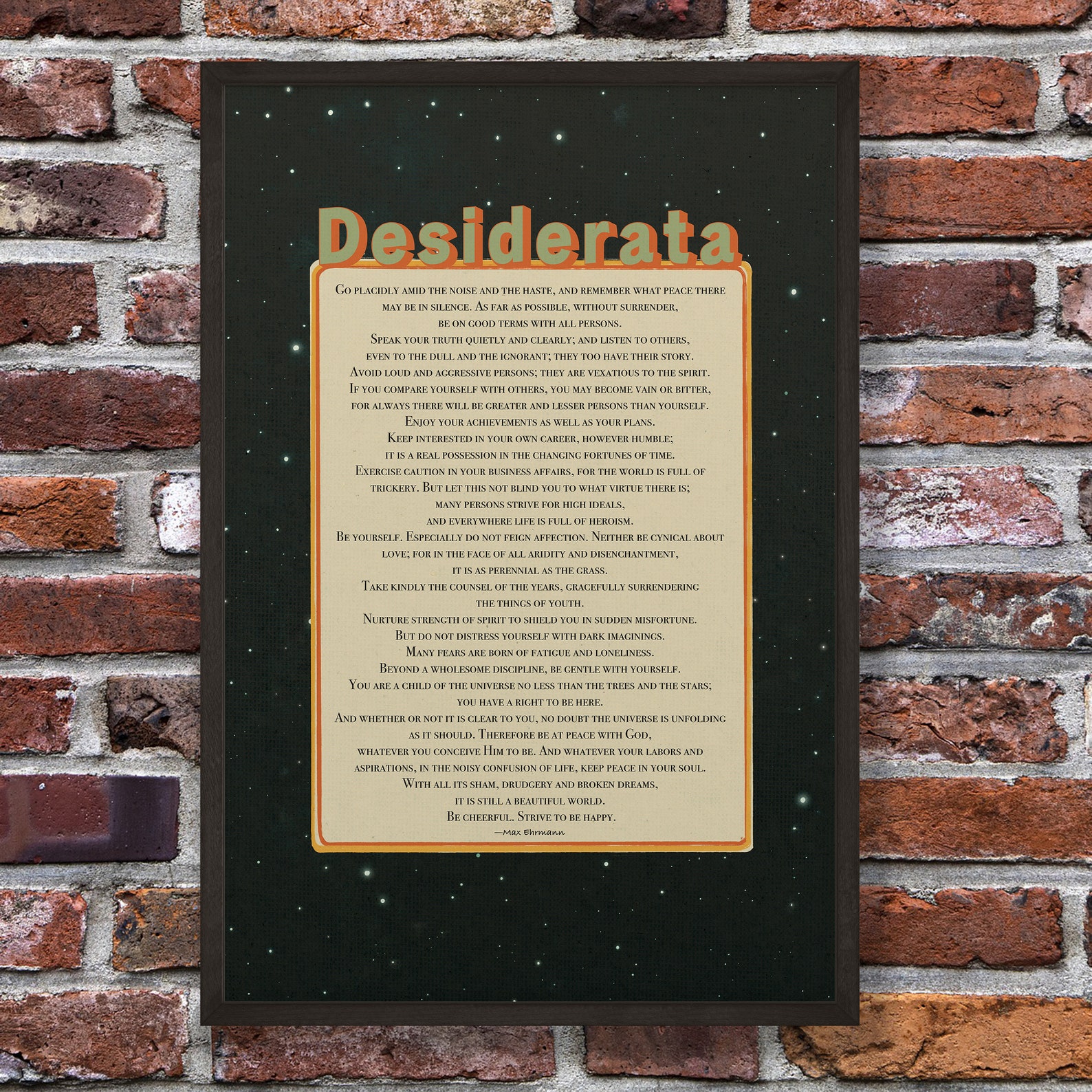 Desiderata Poem Poster Inspirational Poetry Grad Gift Print - Etsy