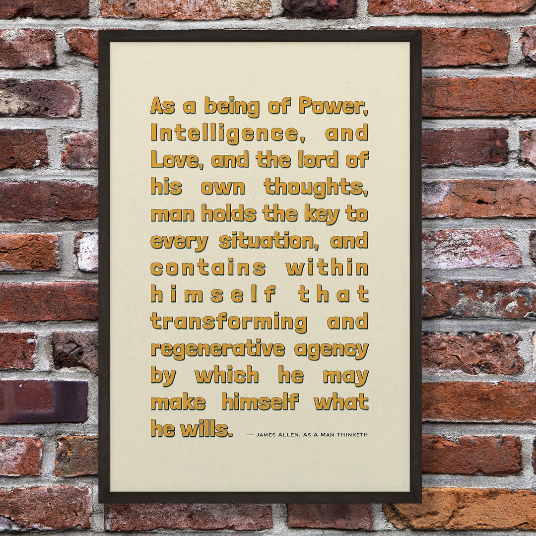 Being of Power, as a Man Thinketh Poster, Inspiring Words - Etsy