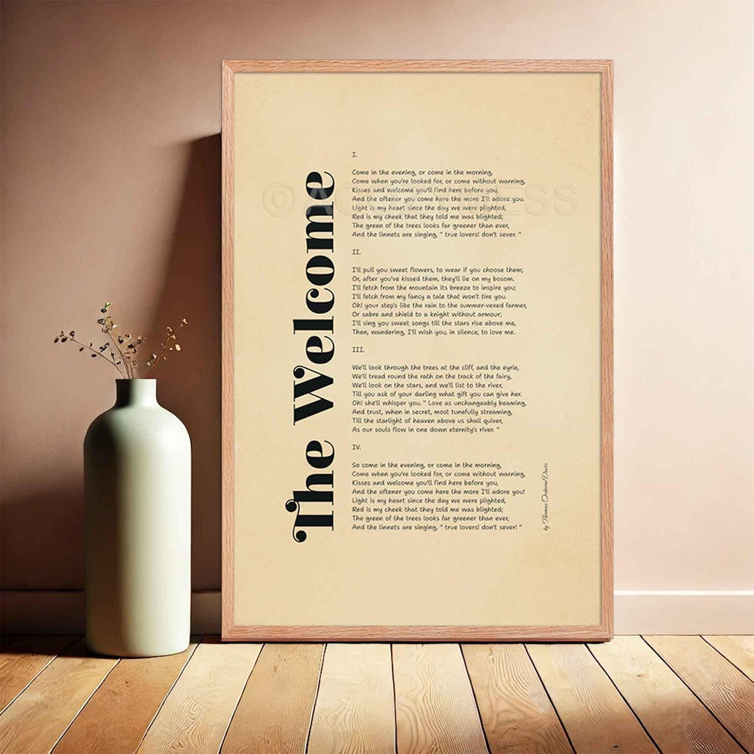 The Welcome by Thomas Osborne Davis Poem Print | Poetry Prints | Love ...
