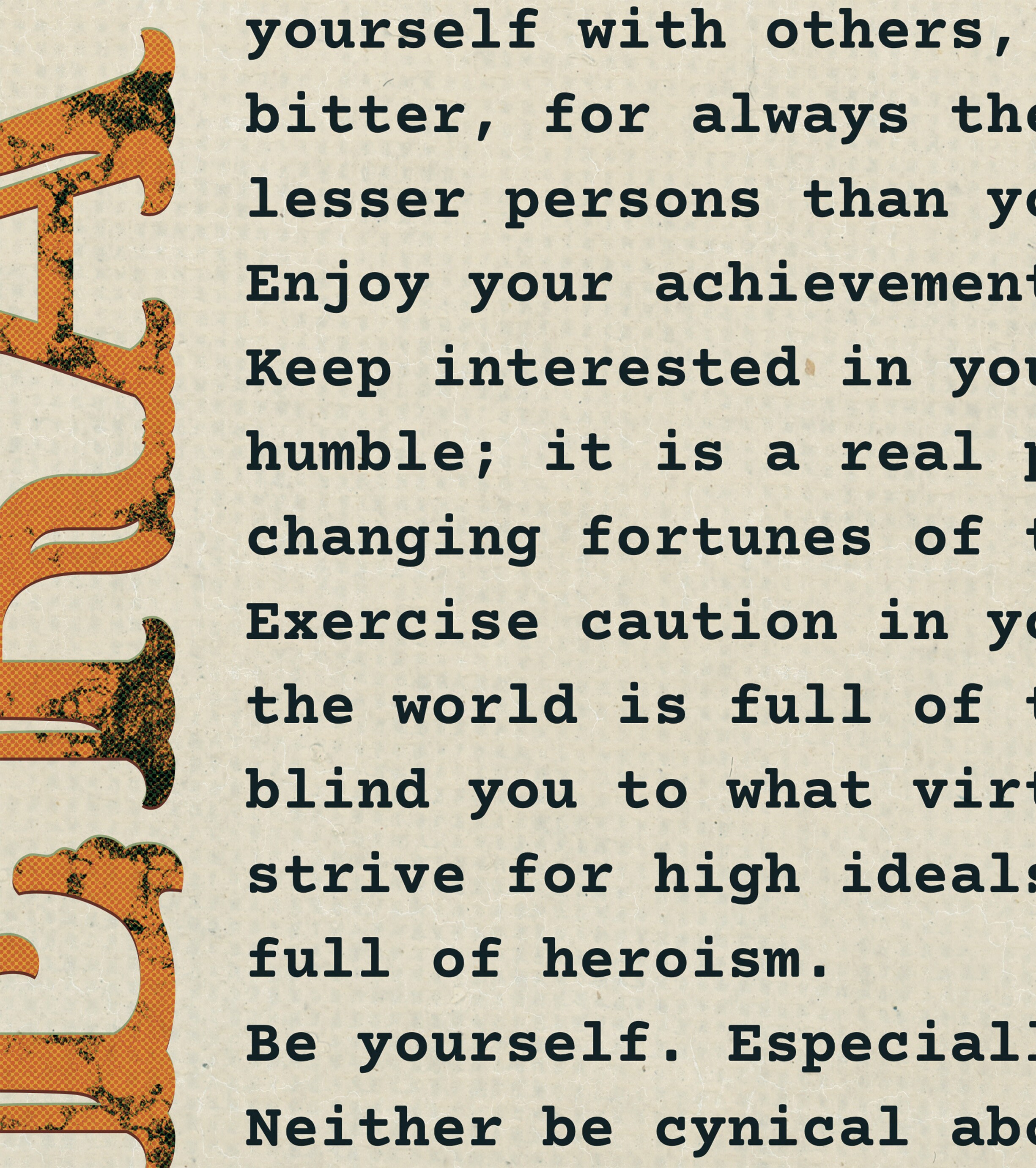 Desiderata Poem Poster, Inspirational Poetry, Grad Gift Print - Etsy