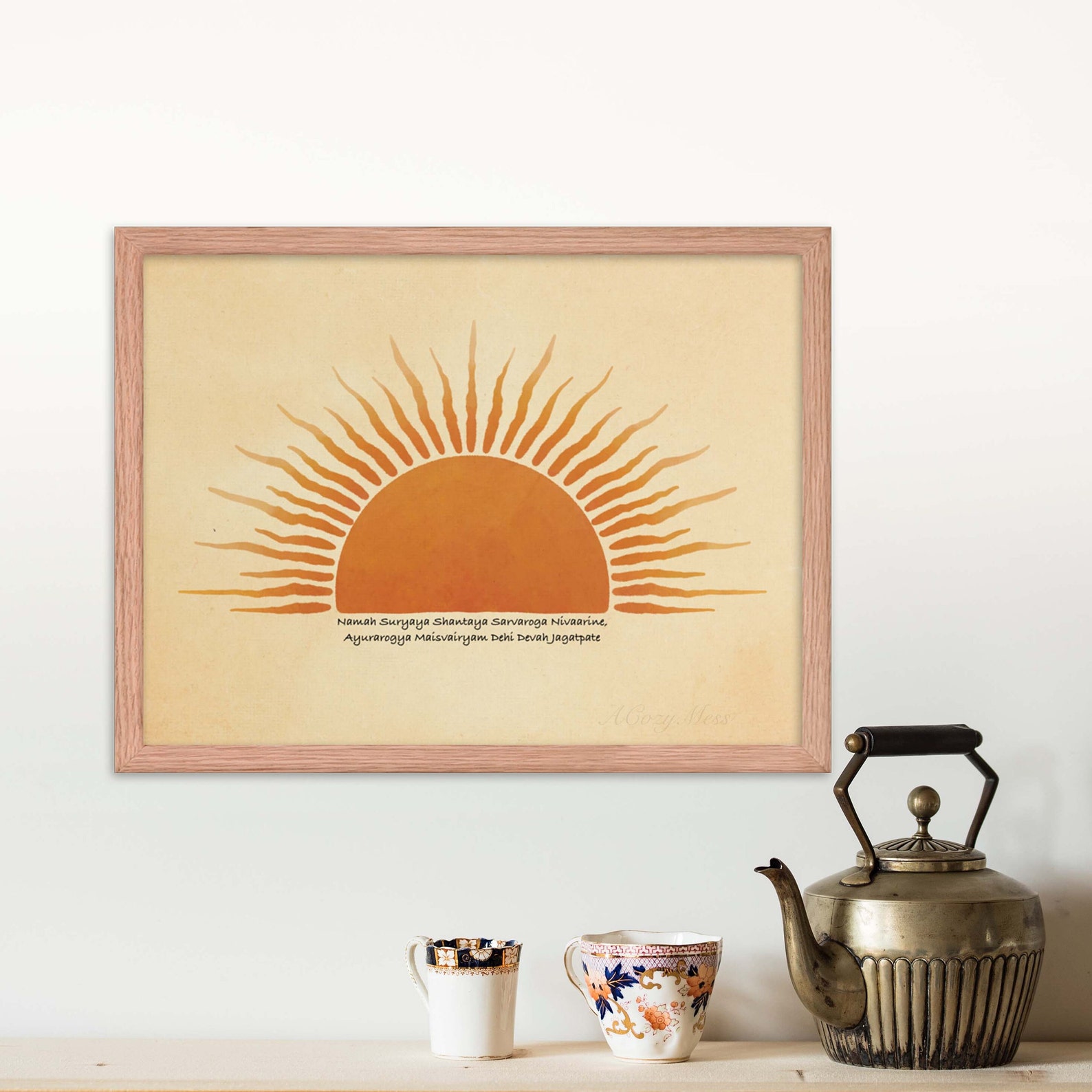 Sun Mantra Wall Art, Surya Mantra Poster, Yoga Room Decor - Etsy