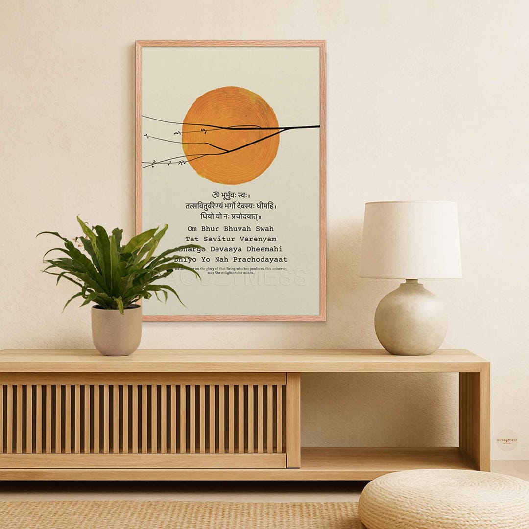 Gayatri Mantra Print: Hindu Meditation Hymn Wall Art - Etsy UK