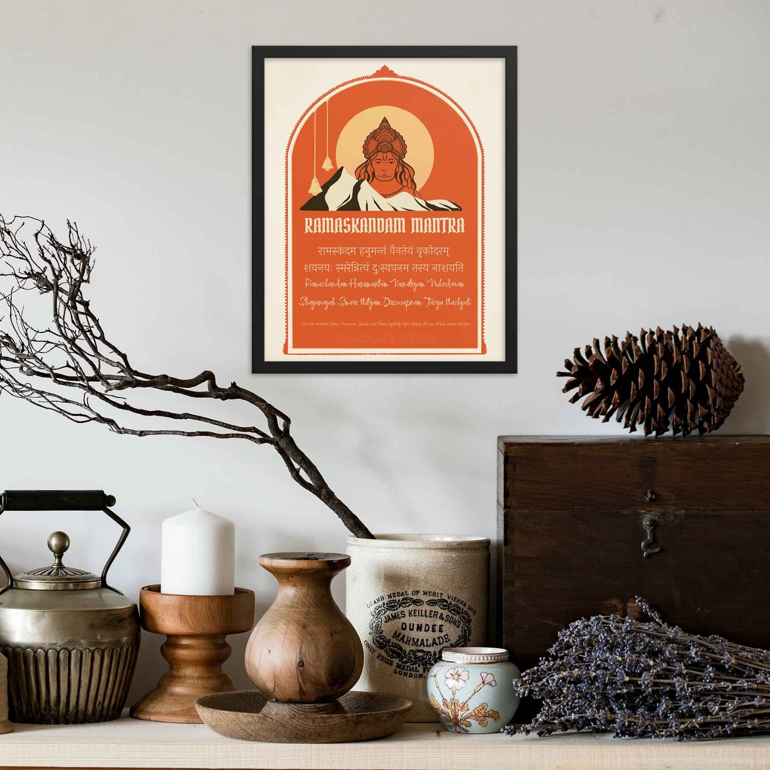 Hanuman Sleep Mantra, Vedic Chant, Chanting & Mantras Wall Art, Bedroom ...