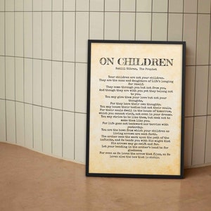 On Children Kahlil Gibran Poem, Inspirational Wall Art for Parents - Etsy