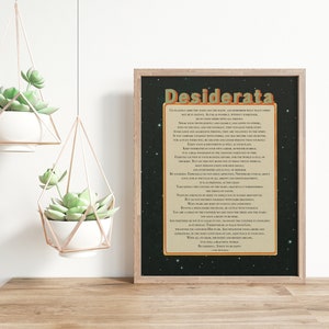 Desiderata Poem Poster Inspirational Poetry Grad Gift Print - Etsy