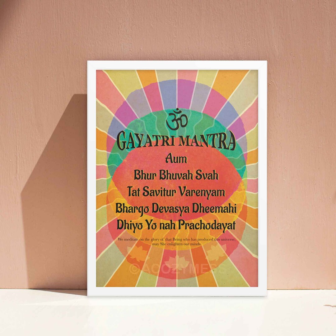 Gayatri Mantra Poster, Meditation Poster, Spiritual Decor - Etsy
