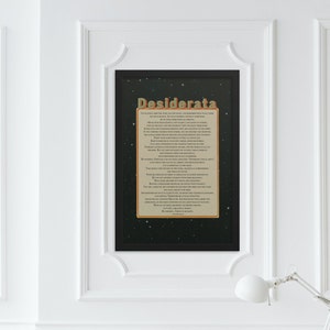 Desiderata Poem Poster, Inspirational Poetry, Motivational Wall Art - Etsy