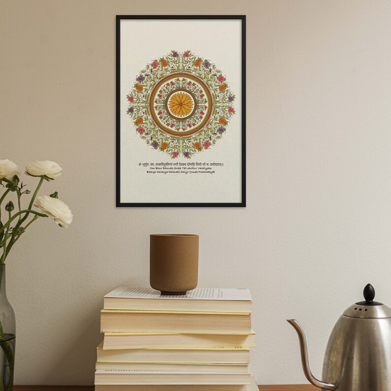 Gayatri Mantra Poster, Mandala Wall Art, Meditation Mantra Print - Etsy