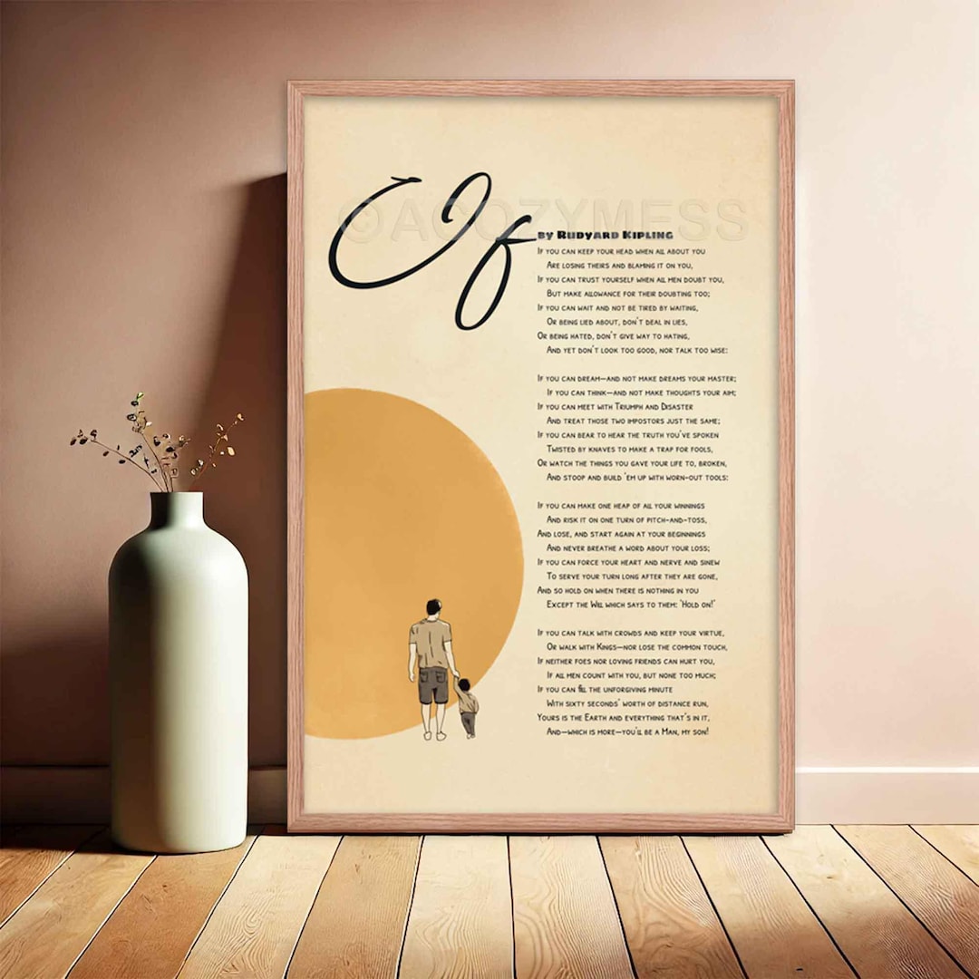 If Poem by Rudyard Kipling Print | Father to Son Gift | Inspirational ...