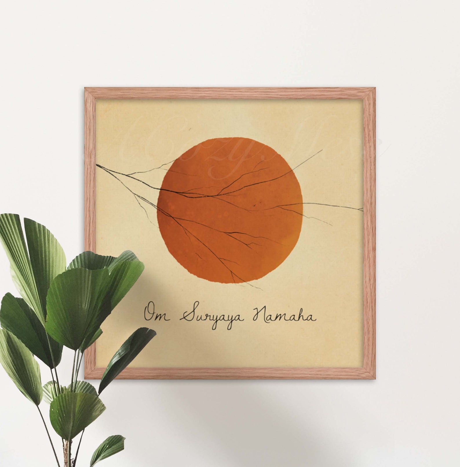 Om Suryaya Namah Wall Art, Sun Salutation Mantra Print, Mantra Poster ...