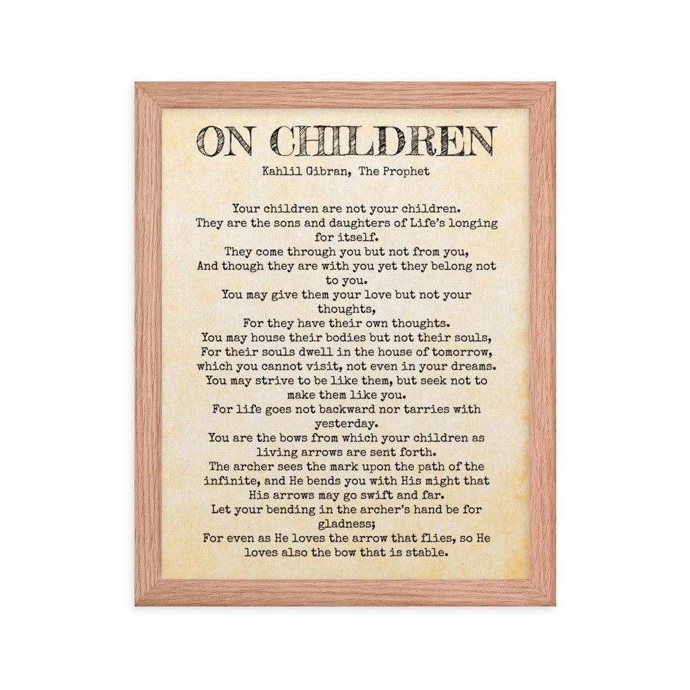 On Children Kahlil Gibran Poem Inspirational Wall Art for - Etsy