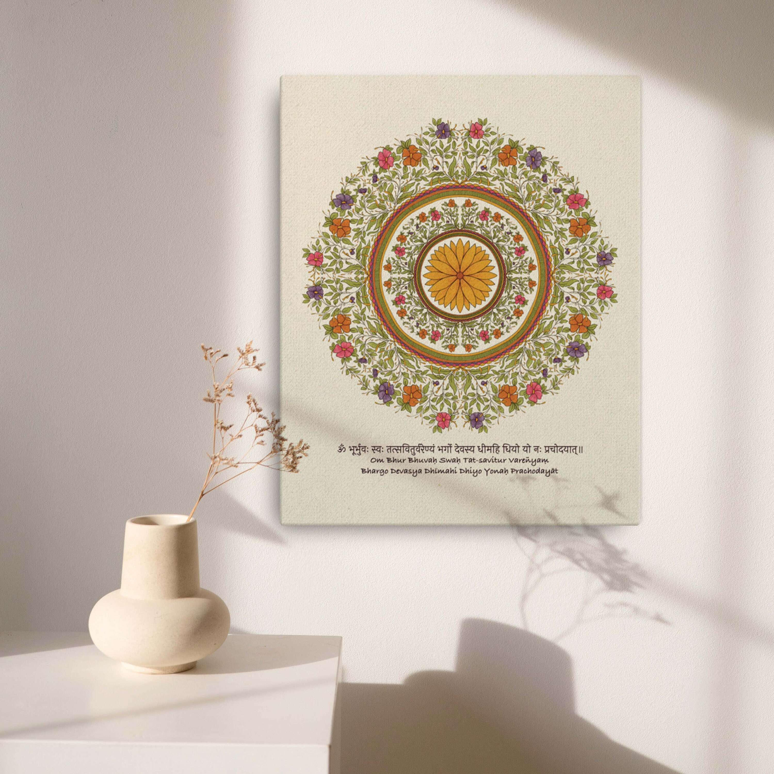 Gayatri Mantra Poster, Mandala Wall Art, Meditation Mantra Print - Etsy