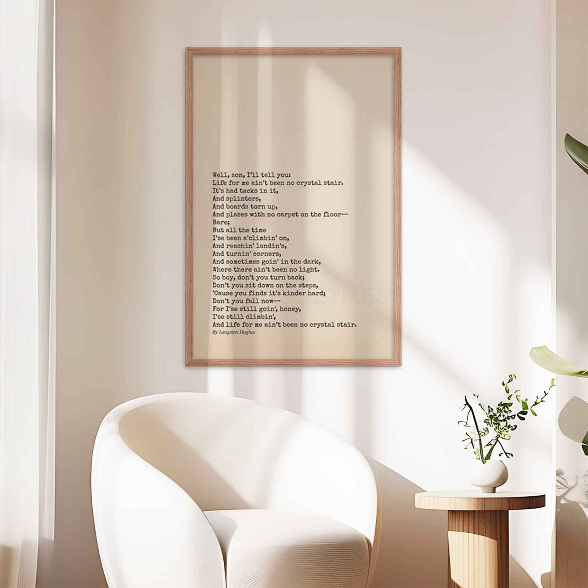 Mother to Son Poem Print, Inspirational Gift for Son - Etsy