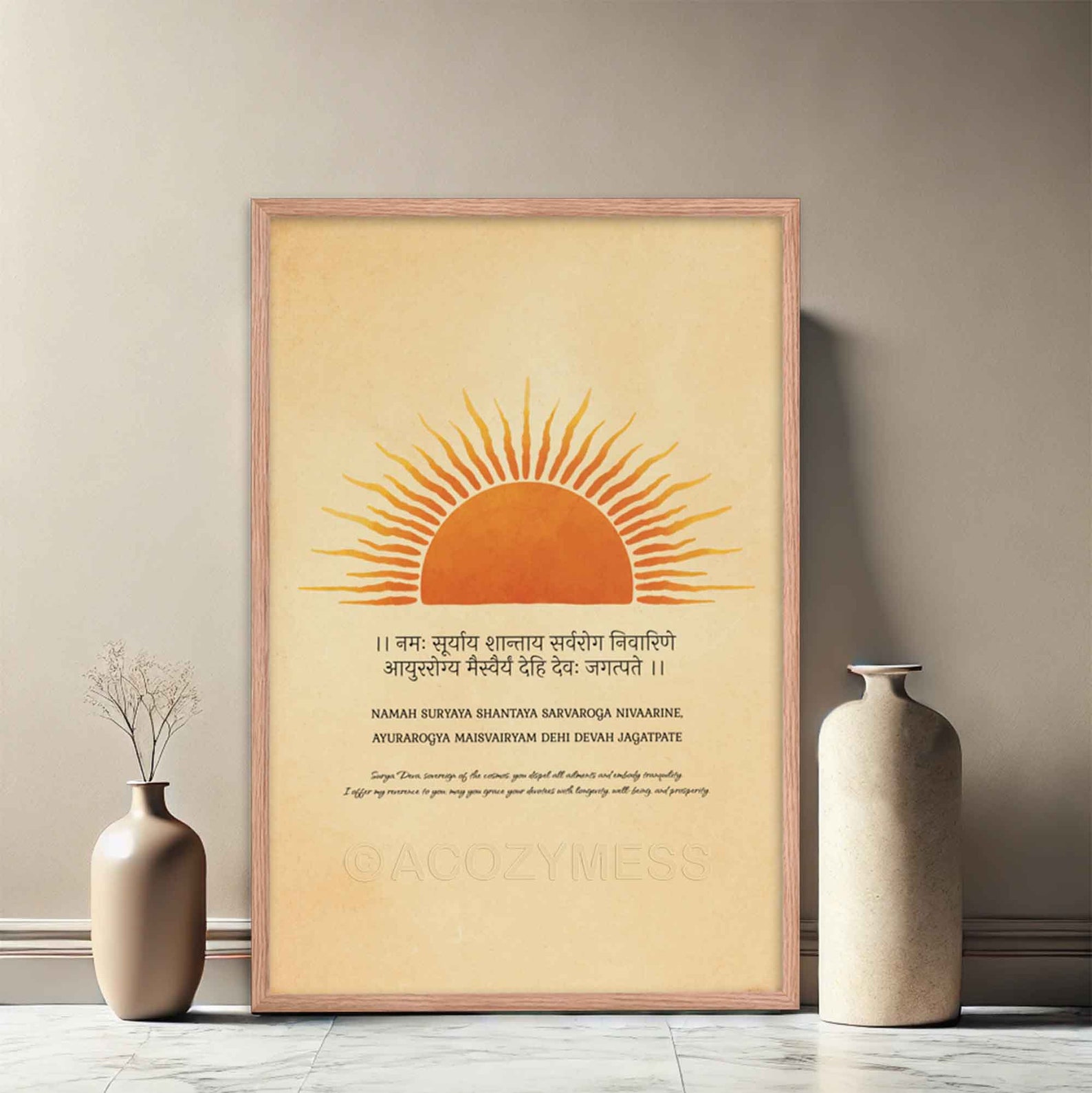 Sun Mantra Print, Om Suryaya Namah Wall Art, Mantra Poster - Etsy