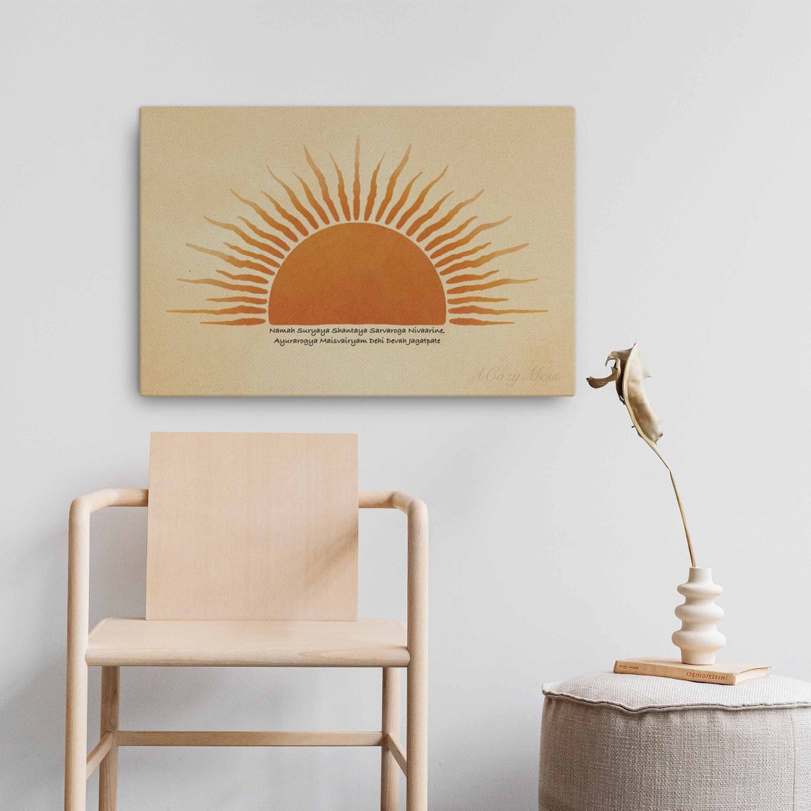 Sun Mantra Wall Art, Surya Mantra Poster, Yoga Room Decor - Etsy