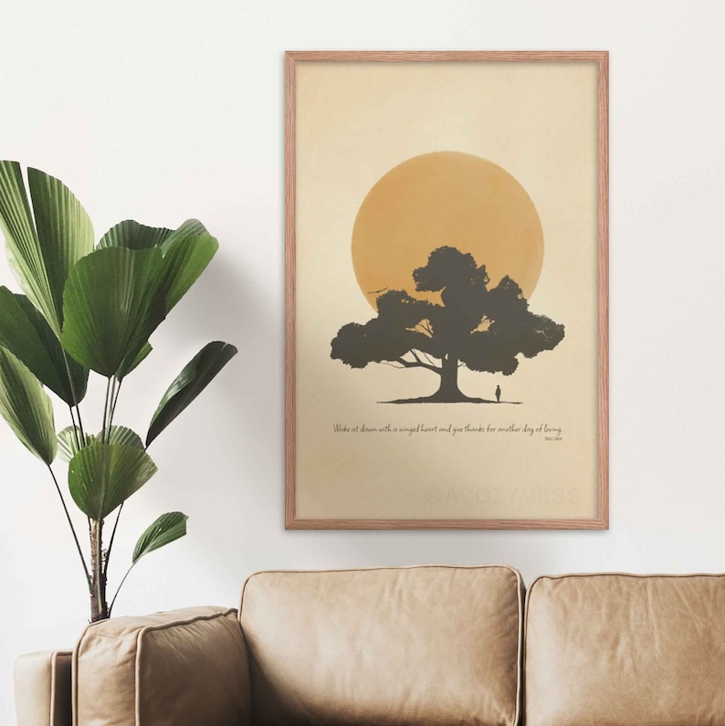 Wake at Dawn With a Winged Heart by Kahlil Gibran, Calming Wall Art - Etsy