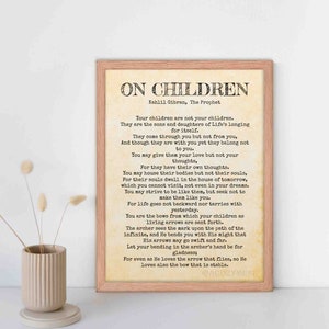 On Children Kahlil Gibran Poem, Inspirational Wall Art for Parents - Etsy