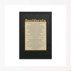Desiderata Poem Poster, Inspirational Poetry, Motivational Wall Art - Etsy