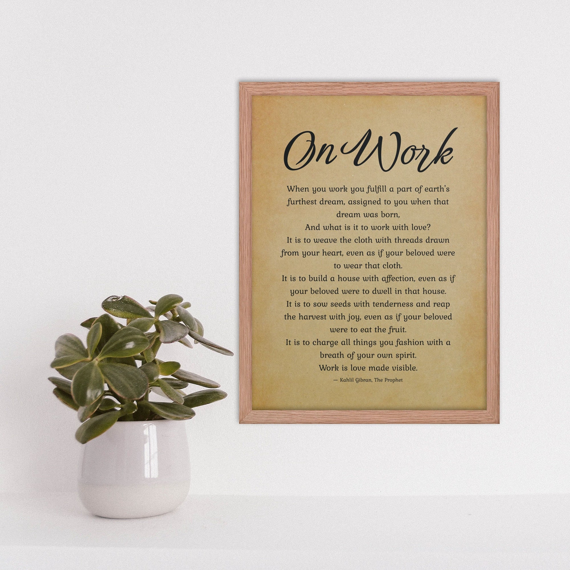On Work by Kahlil Gibran Print, Motivational Posters, Homeoffice ...