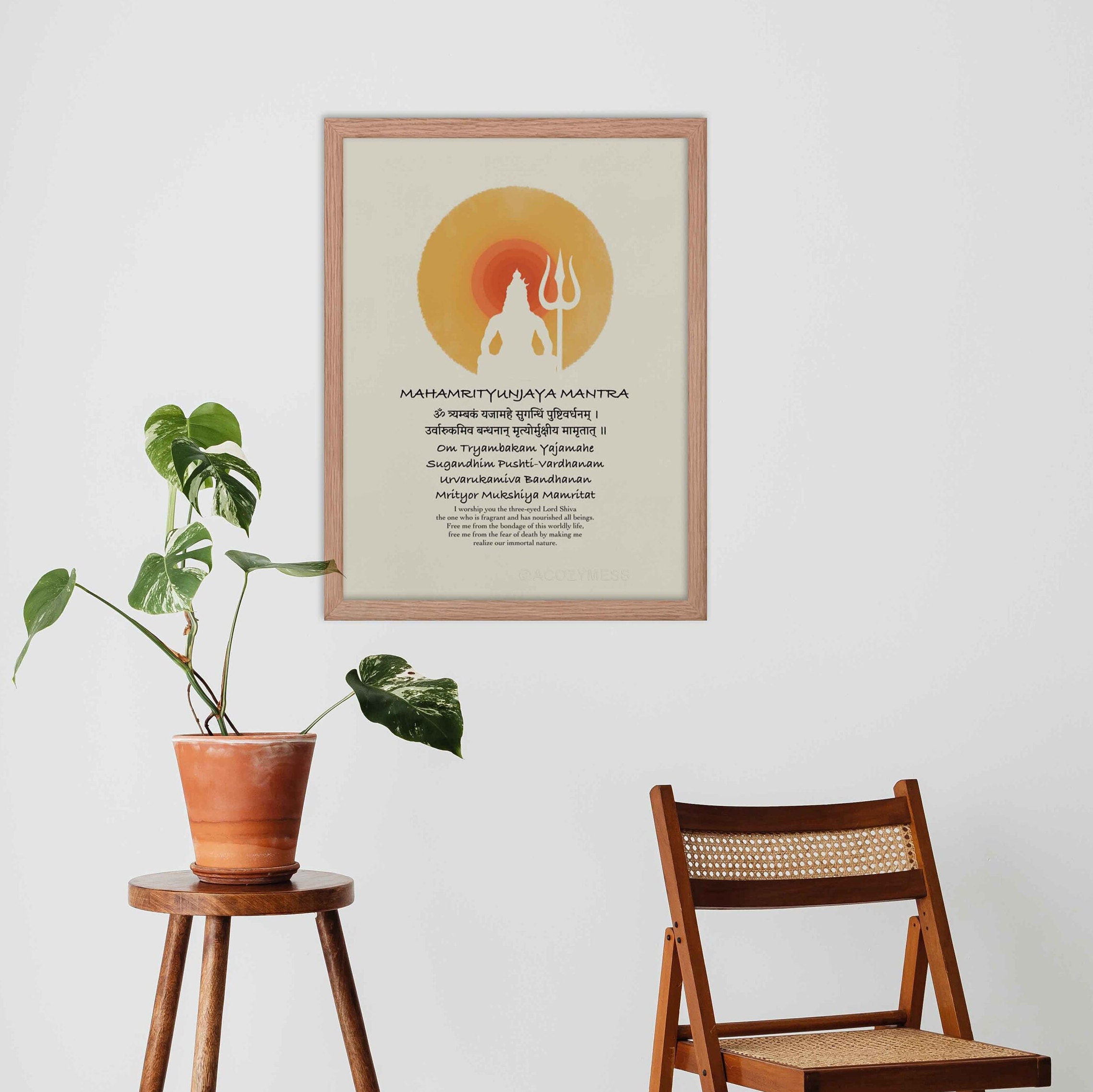 Mahamrityunjaya Mantra Print: Shiva Wall Art, Meditation Chant ...