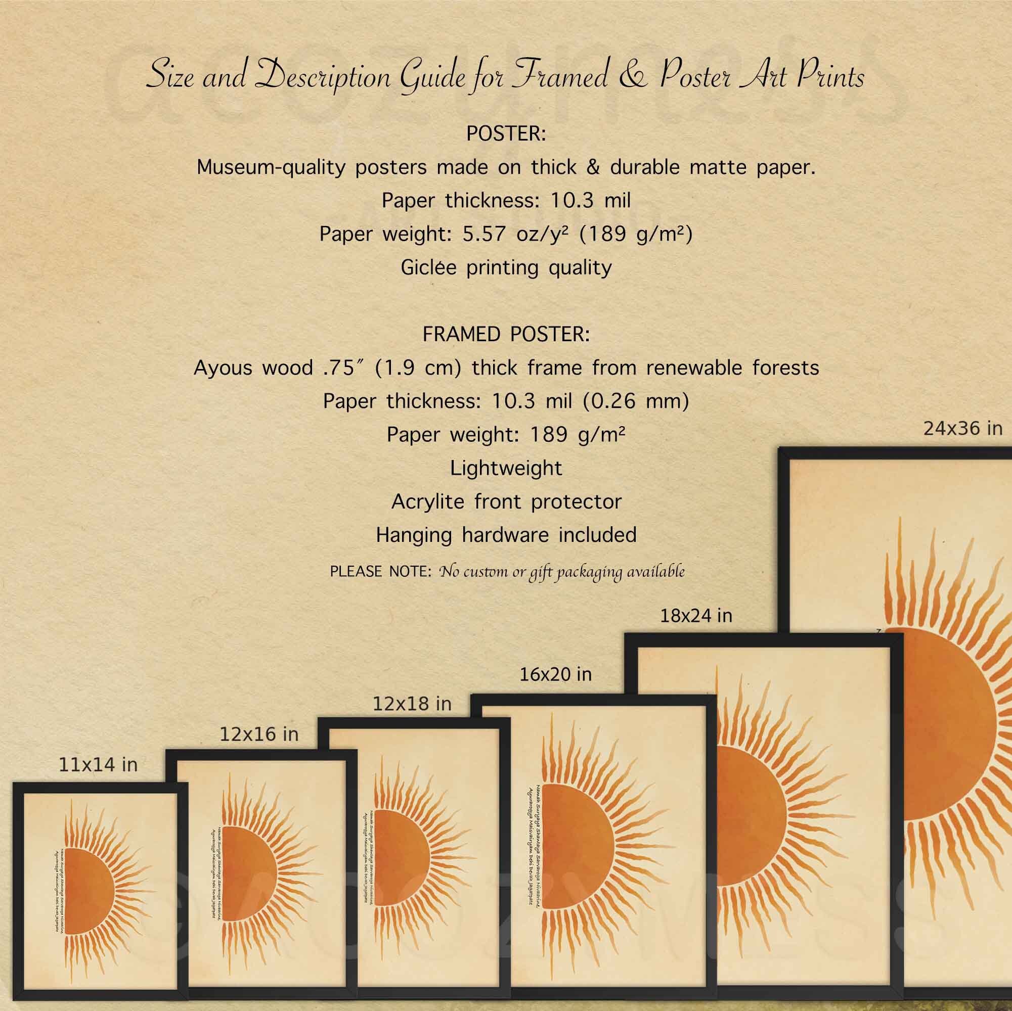 Sun Mantra Wall Art, Surya Mantra Poster, Yoga Room Decor - Etsy