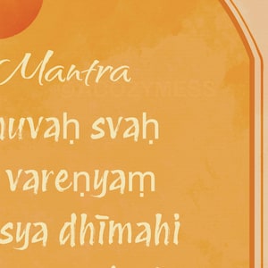 Gayatri Mantra Print, Spiritual Wall Art, Yoga Room Decor - Etsy
