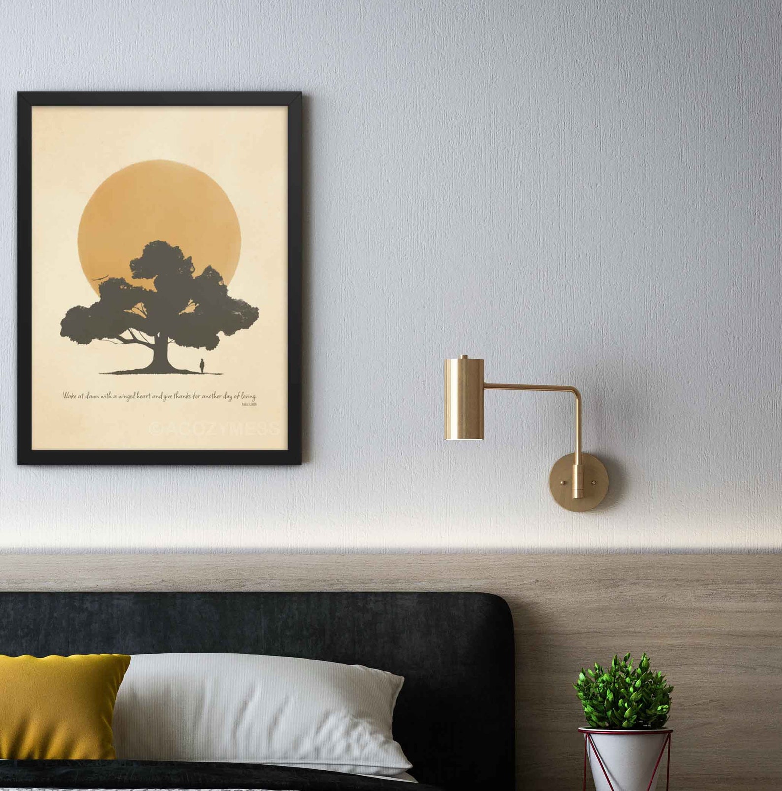 Wake at Dawn With a Winged Heart by Kahlil Gibran, Calming Wall Art - Etsy