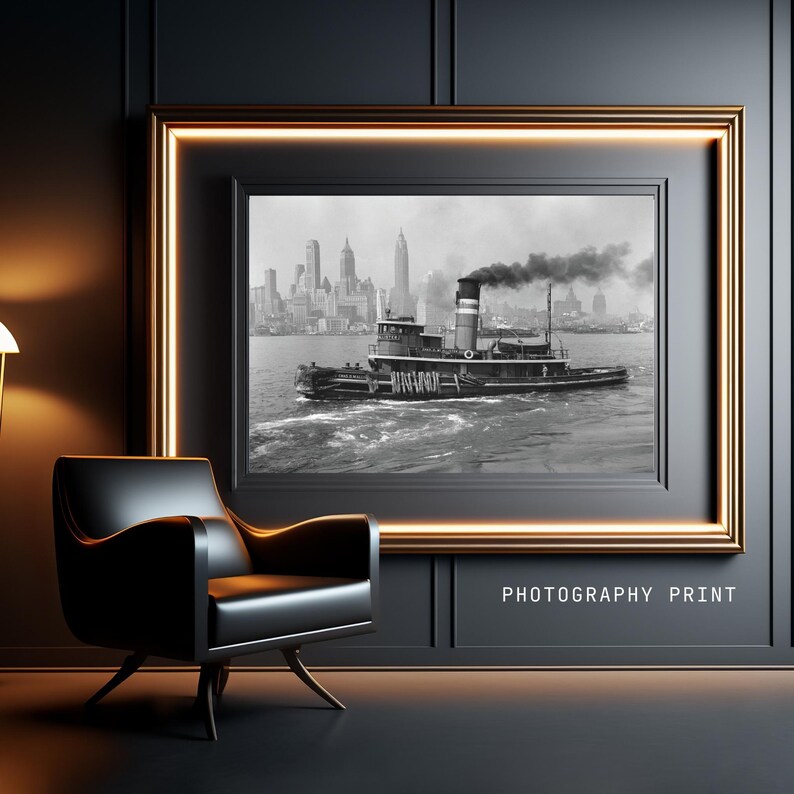 1940s Steam Tugboat Photo: Vintage Hudson River Maritime Art (digital ...