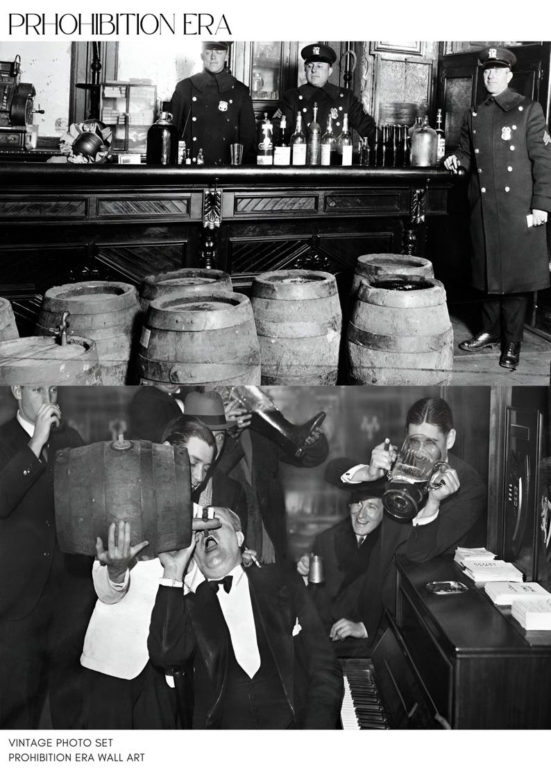 Prohibition Era Photo Set: Vintage Bar, Speakeasy Wall Art (digital ...