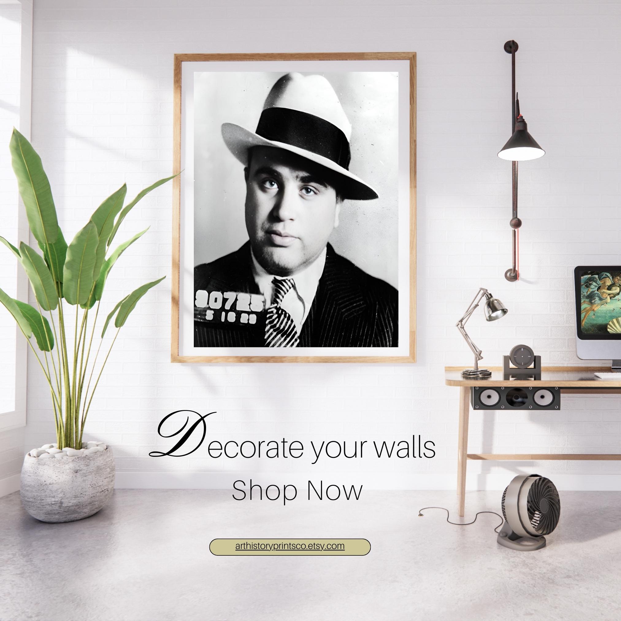Historical Al Capone Mug Shot 1927 Chicago Vintage Poster Photo Print ...