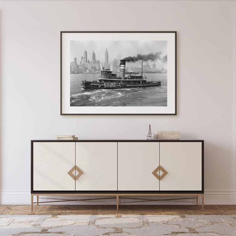 1940s Steam Tugboat Photo: Vintage Hudson River Maritime Art (digital ...