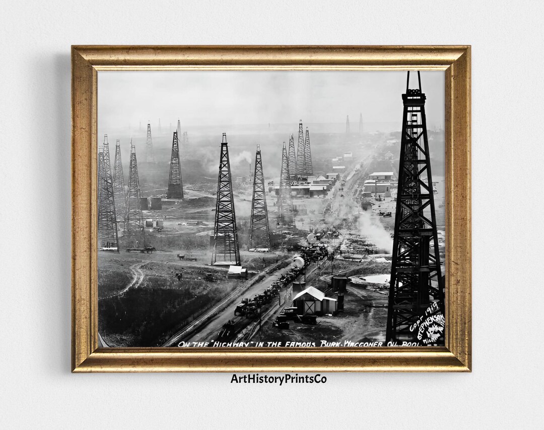 Vintage Highway Photo Print: Burk-waggoner Oil Pool, Retro Industrial ...