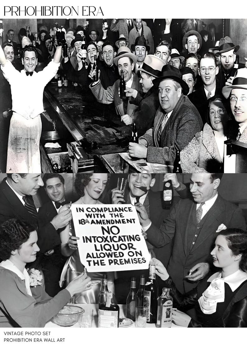 Prohibition Era Photo Set: Vintage Bar, Speakeasy Wall Art (digital ...
