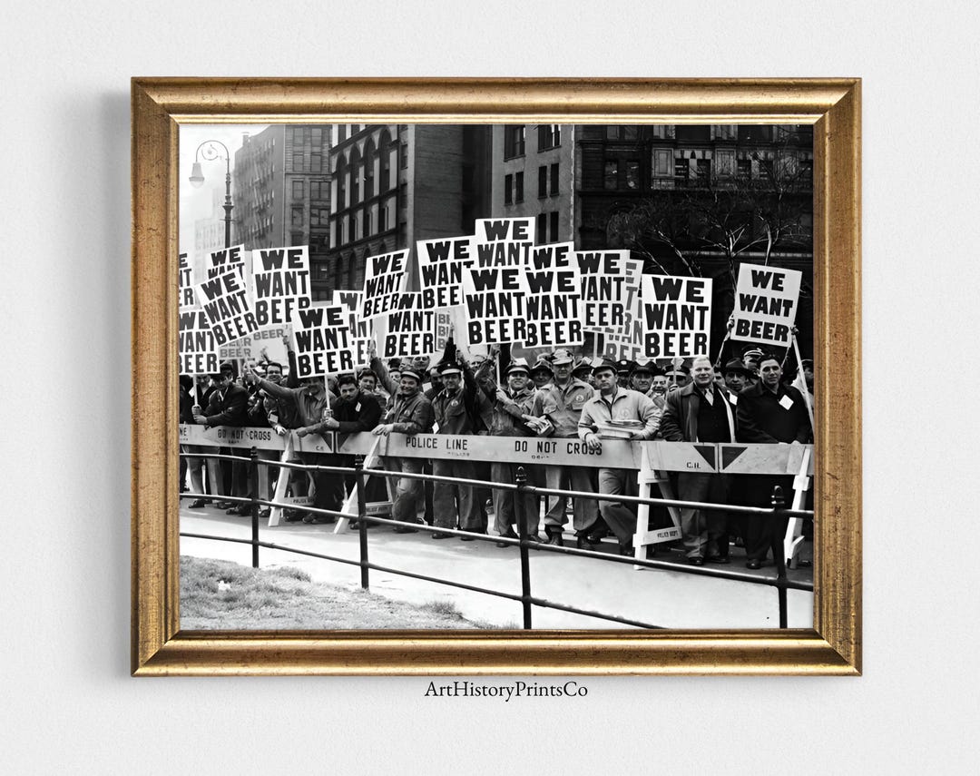 PRINTABLE Vintage Museum Quality Photo Poster | We Want Beer Against ...