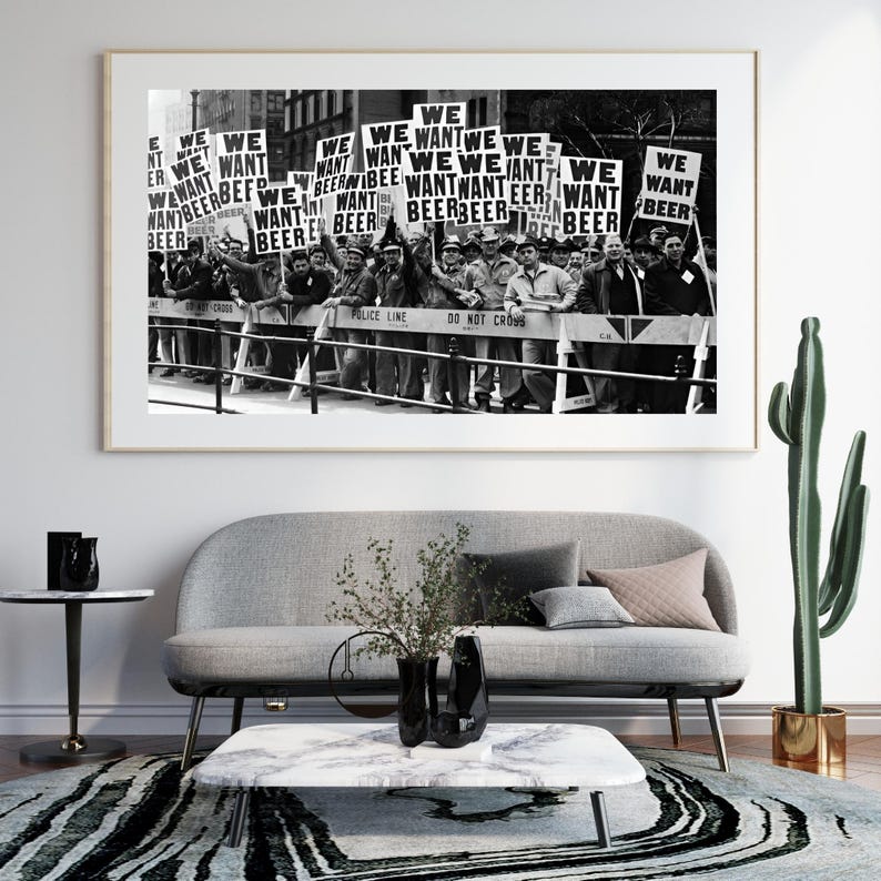 PRINTABLE Vintage Museum Quality Photo Poster | We Want Beer Against ...