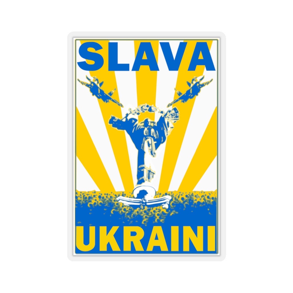 Slava Ukraini Ukraine Sticker Stay Strong Support Monument Mig Jet ...