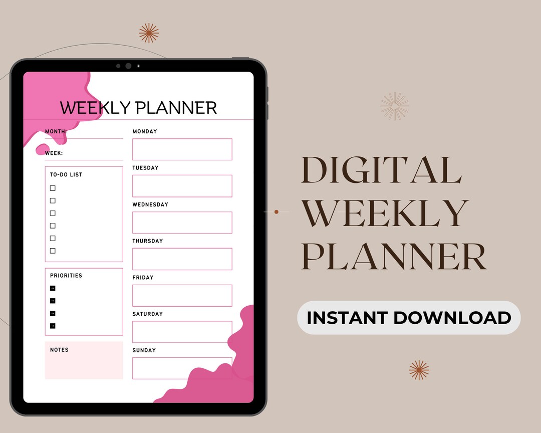 Weekly Planner Digital Planner Daily Planner Plan My - Etsy