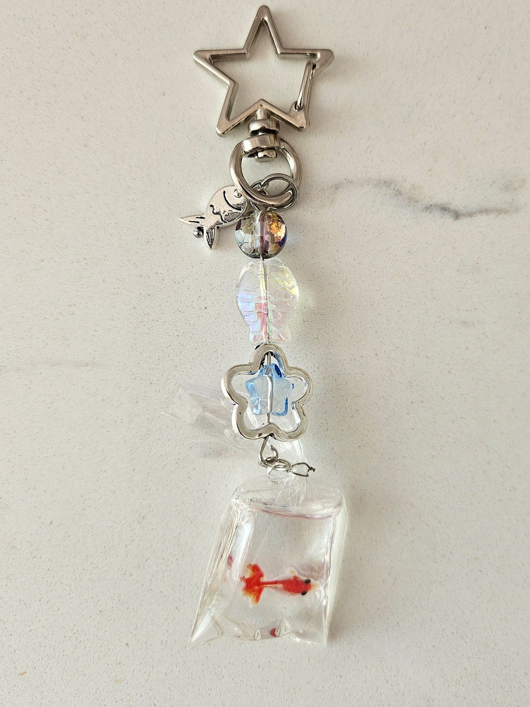 Fish in a Bag Keychain - Etsy