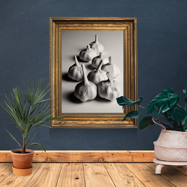 Garlic Printable, Garlic Art Print, Garlic Photo, Garlic Kitchen Art ...